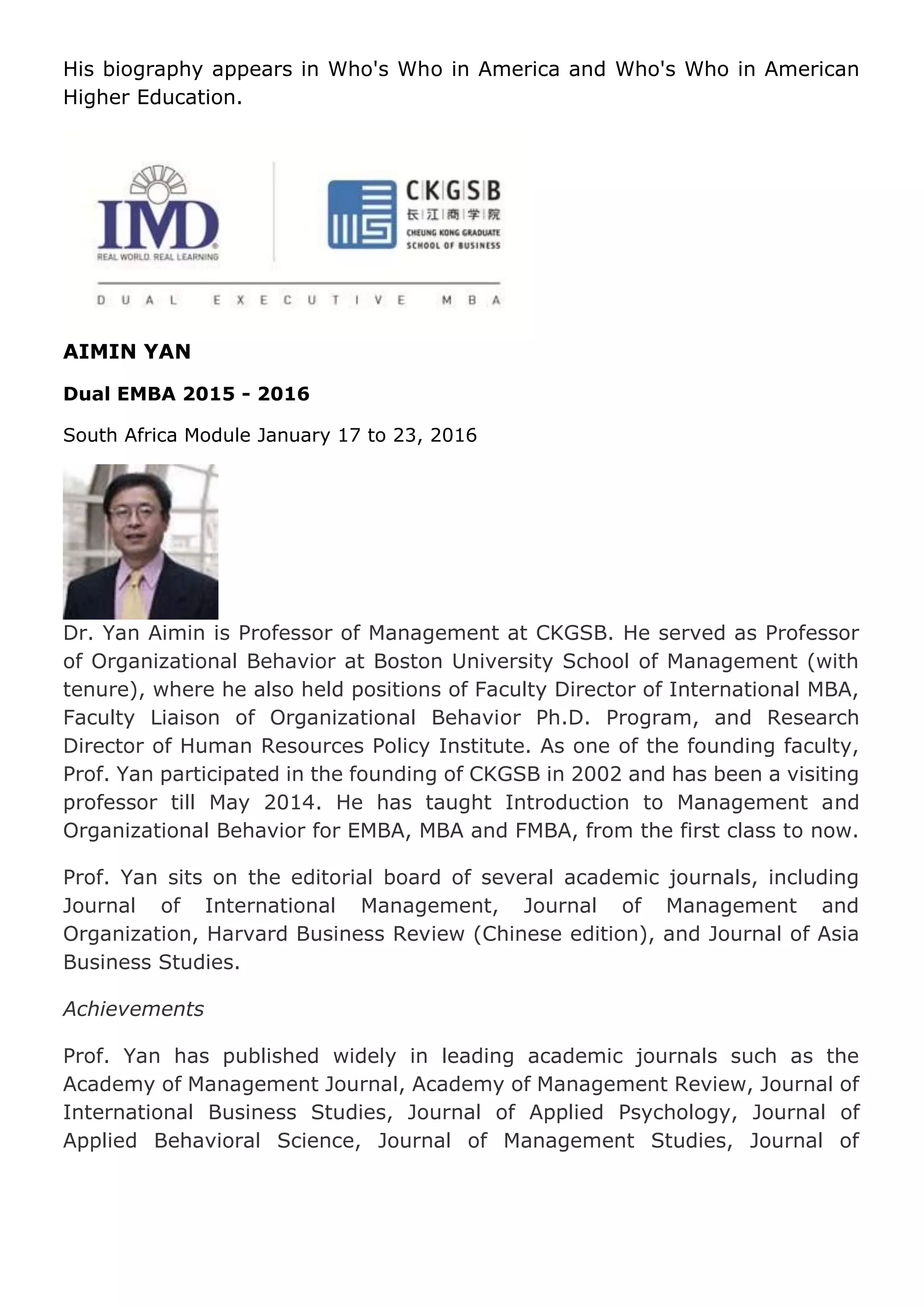 Faculty biographies | PDF