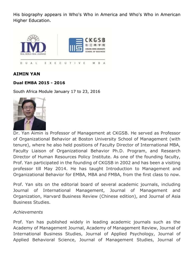 Faculty biographies | PDF