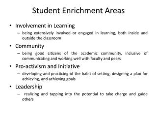 Faculty contribution on student enrichment | PPT