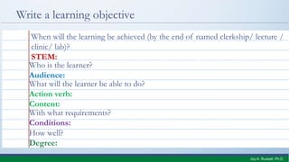 Writing Learning Objectives:Beginning With The End In Mind - Faculty ...