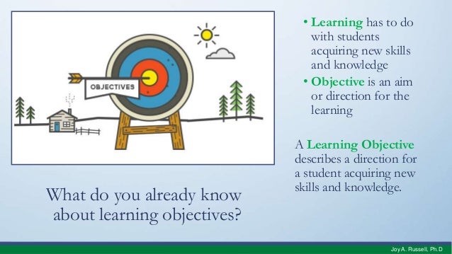 Writing Learning Objectives:Beginning With The End In Mind - Faculty