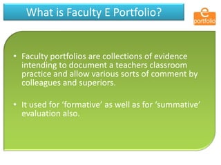 Faculty e-portfolio | PPTX