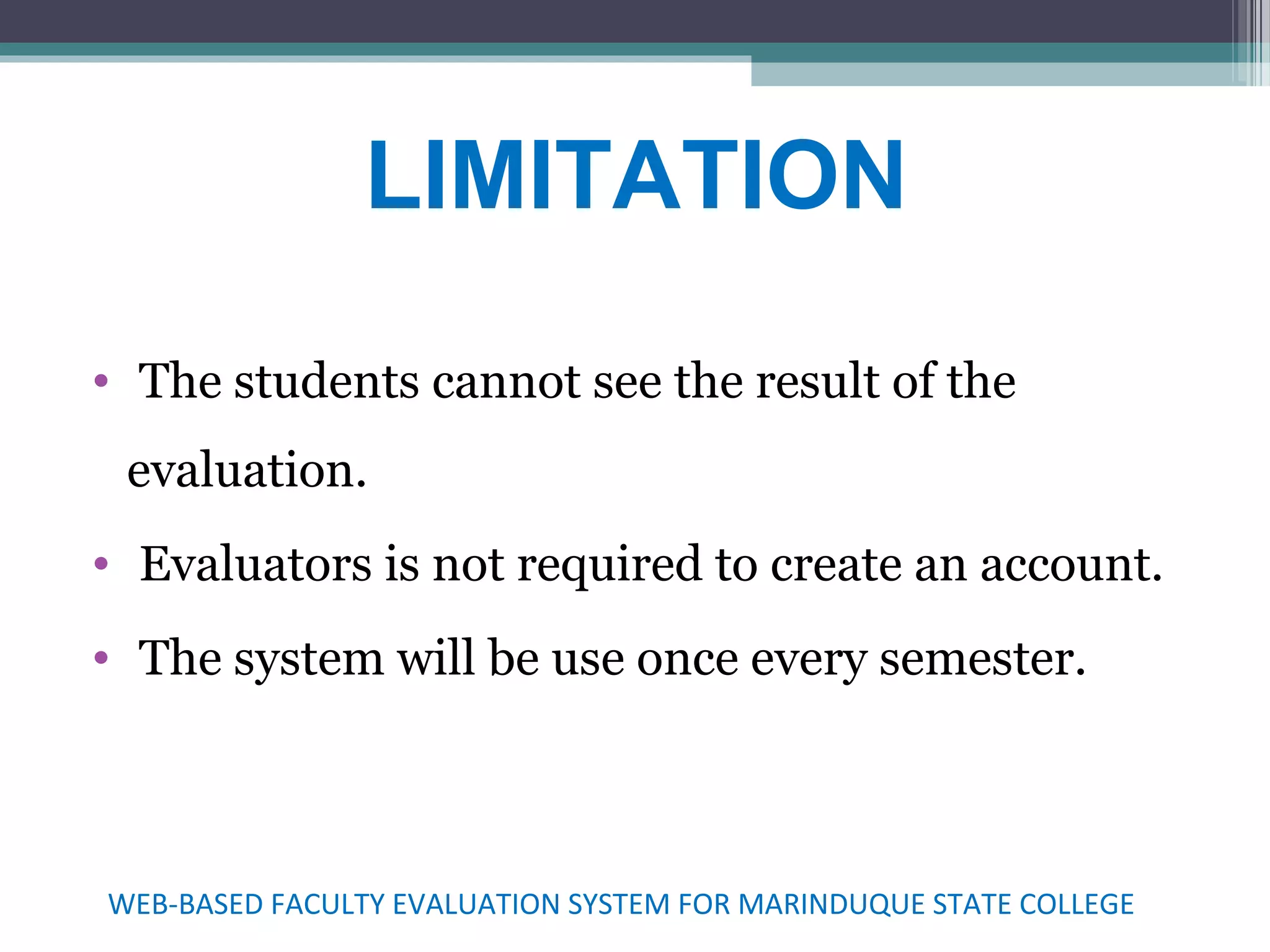 Faculty evaluation system | PPT