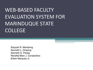 Faculty evaluation system | PPT