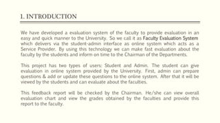 Online Faculty evaluation system project presentation | PDF