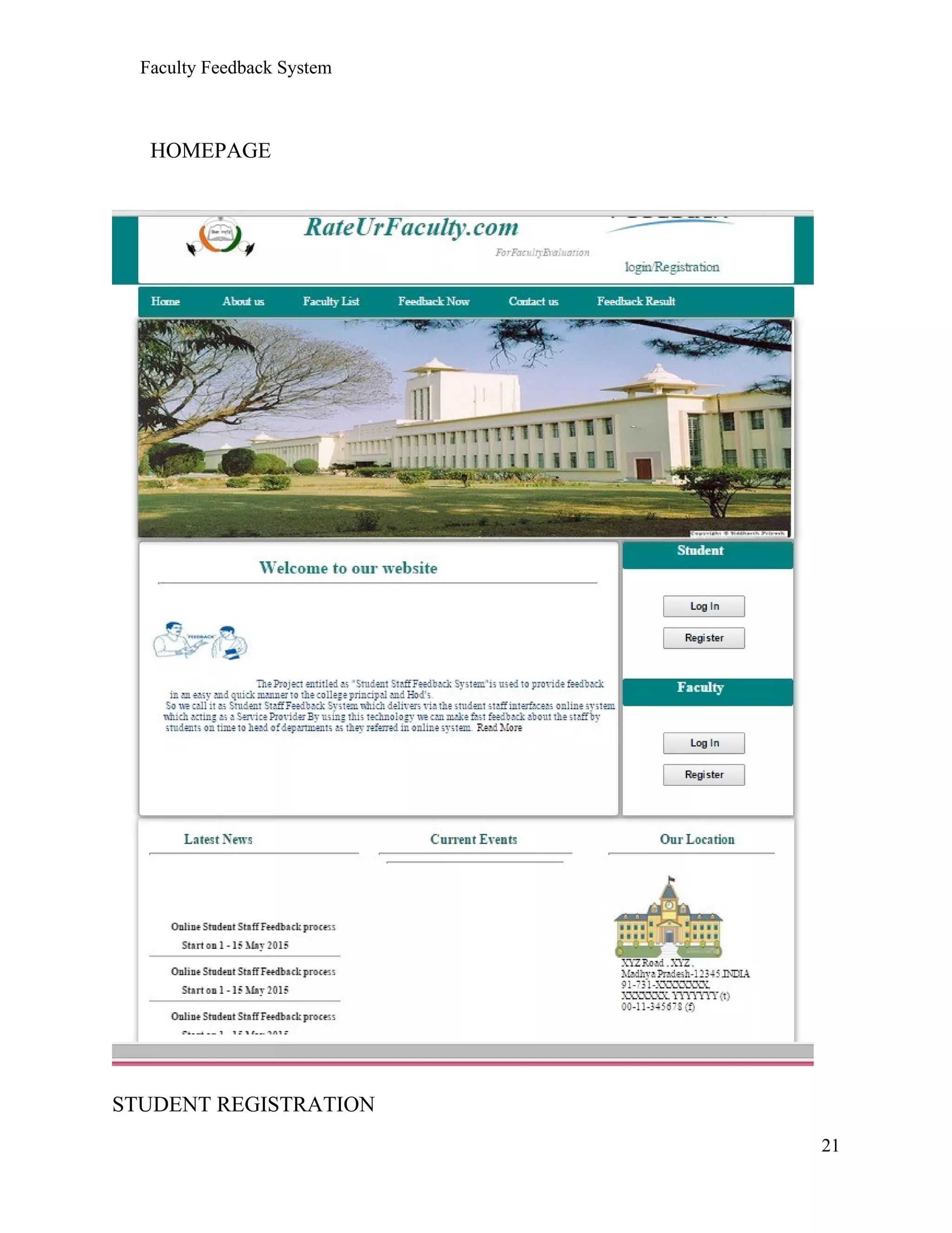 Project Report of Faculty feedback system | DOC