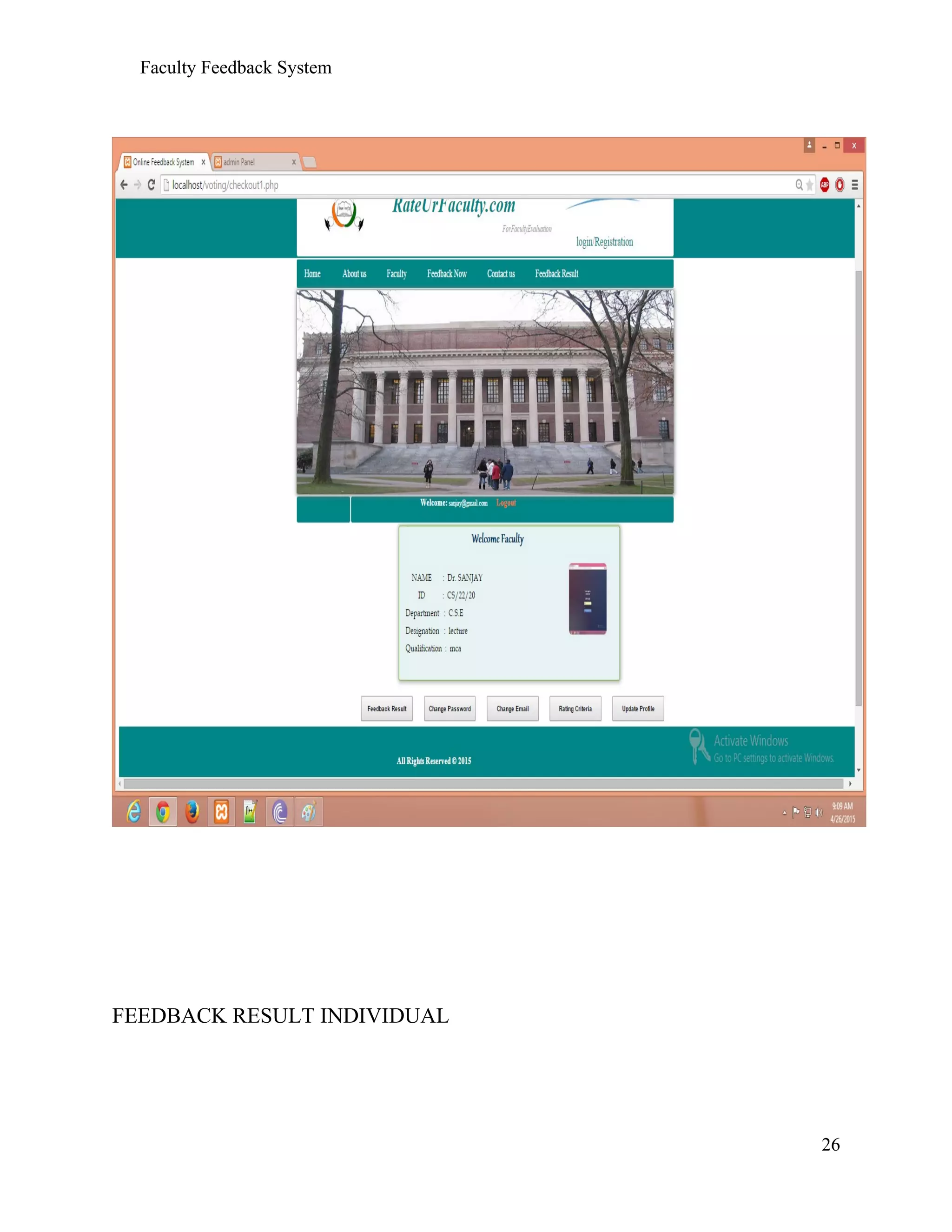 Project Report of Faculty feedback system | DOC