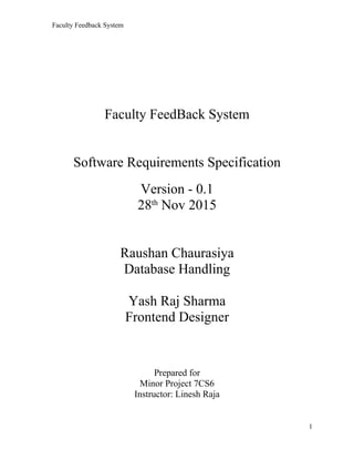 Project Report of Faculty feedback system | DOC