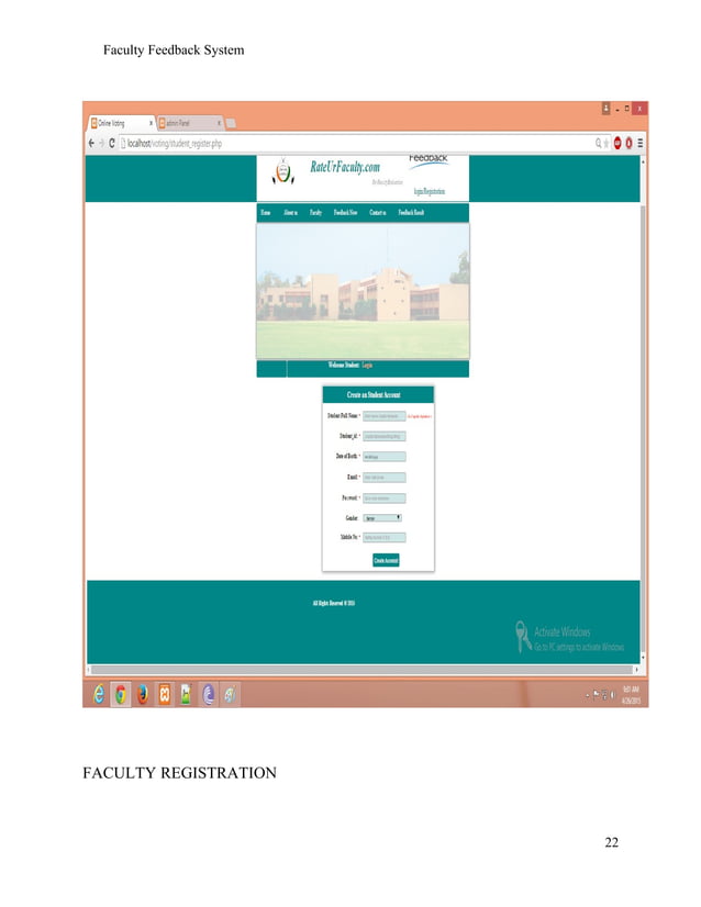 Project Report of Faculty feedback system | DOC | Web Development ...