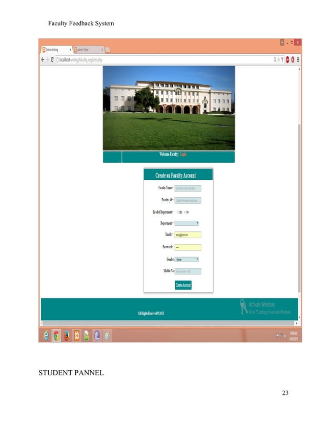 Project Report of Faculty feedback system | DOC | Web Development ...