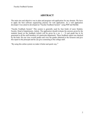 Project Report of Faculty feedback system | DOC