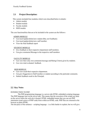 Project Report of Faculty feedback system | DOC