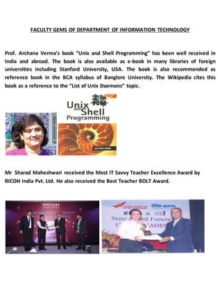 IEC B.Tech. (IT) Faculty Profile With Achievement | DOCX | Operating ...