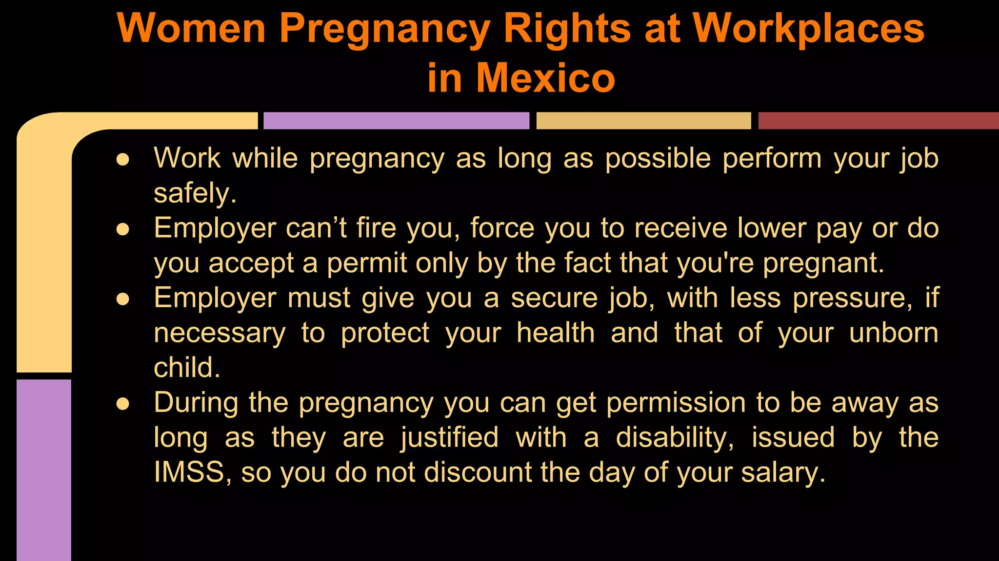 Women Pregnancy Human Rights at Workplaces in Mexico | PPTX