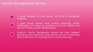 Faculty Management System by Creatrix Campus | PDF