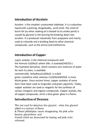 Biochemistry Acrolin Test Soran University | DOCX