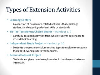 Differentiating instruction for Gifted Learners | PPTX