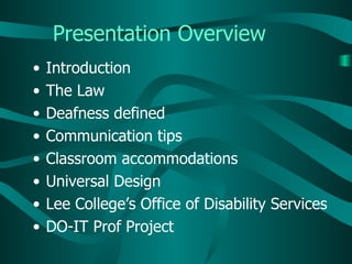 Faculty presentation deaf | PPT