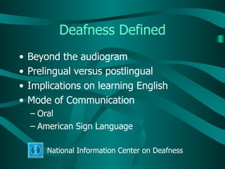 Faculty presentation deaf | PPT