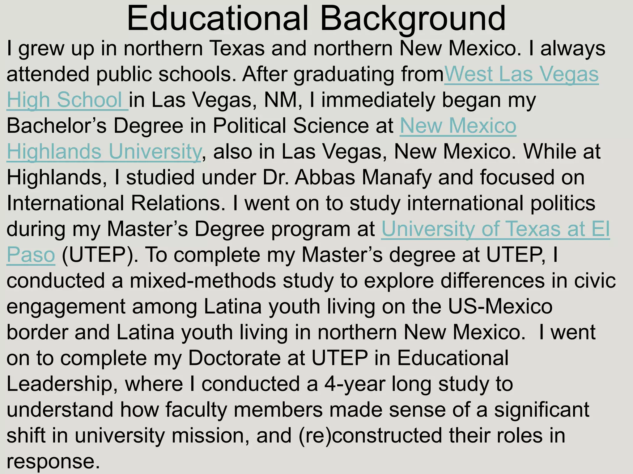 Faculty Profile and Introduction | PPTX