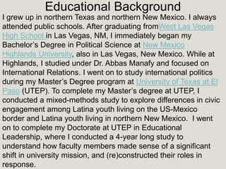 Faculty Profile and Introduction | PPTX