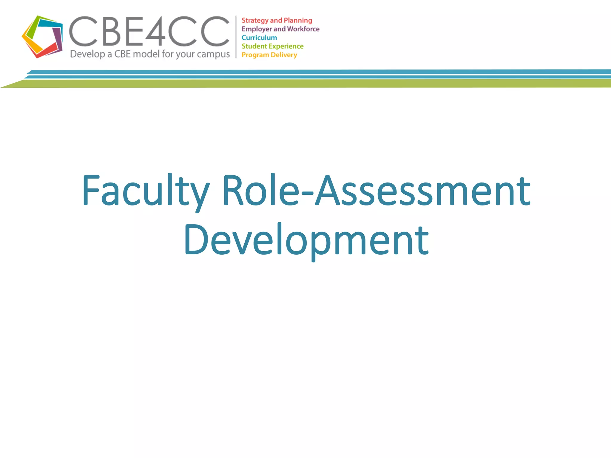Faculty Roles, Responsibilities, and LoadFaculty Development Model - Competency-Based Education ...