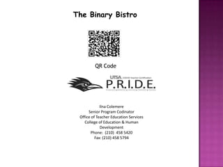 Faculty The Binary Bistro | PPT