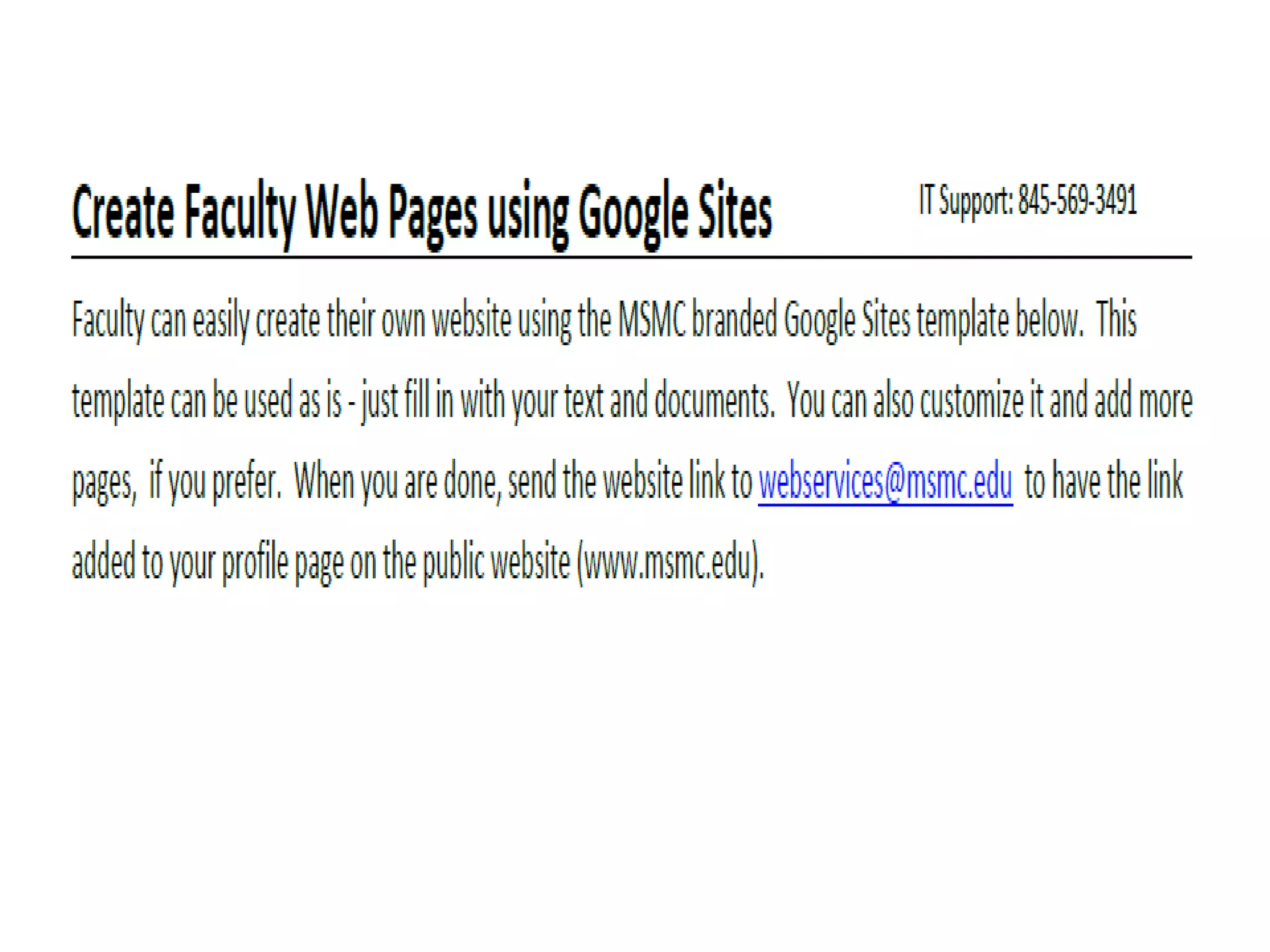 Faculty websites directions slides | PPTX