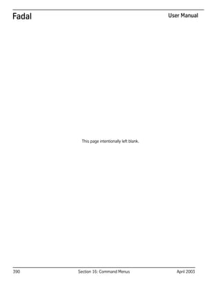 Fadal Command Menus: User Manual | PDF