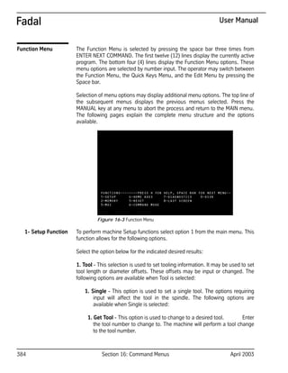 Fadal Command Menus: User Manual | PDF