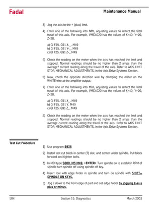 Fadal Diagnostics Maintenance Manual | PDF
