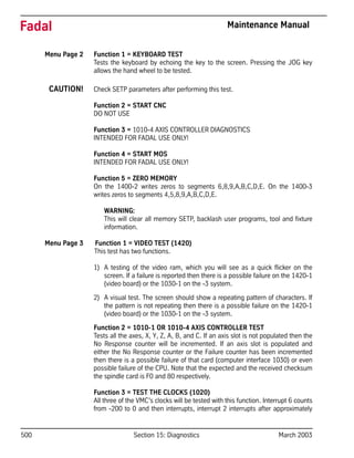 Fadal Diagnostics Maintenance Manual | PDF