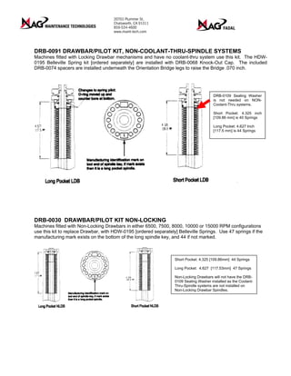 Fadal Drawbar And Pilot Kits Instruction Manual | PDF
