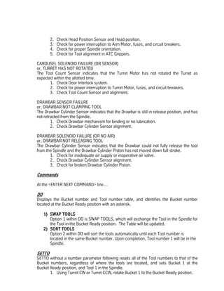 Fadal Dual Arm Tool Changer Error Messages Manual | PDF