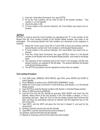Fadal Dual Arm Tool Changer Error Messages Manual | PDF