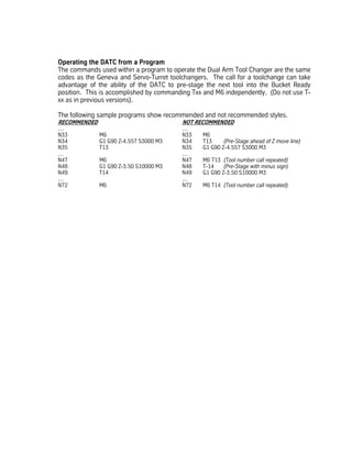 Fadal Dual Arm Tool Changer Error Messages Manual | PDF