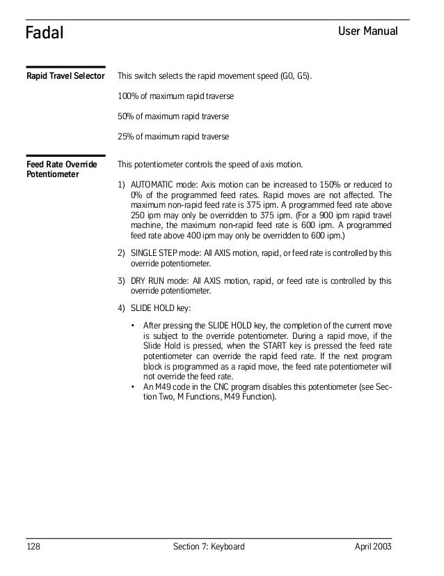 Fadal keyboard user manual | PDF | Free Download