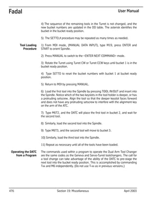 Fadal Miscellaneous User Manual | PDF