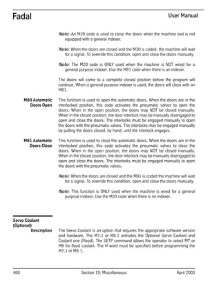 Fadal Miscellaneous User Manual | PDF