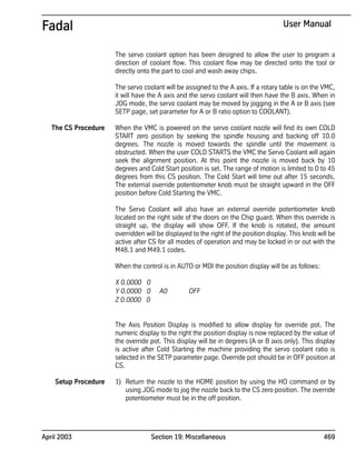 Fadal Miscellaneous User Manual | PDF