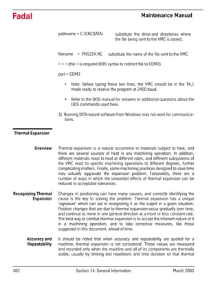 Fadal Part General Information - Maintenance Manual | PDF | Physics | Science