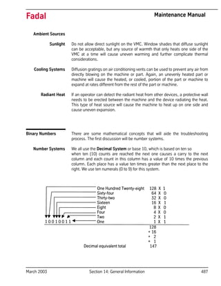 Fadal Part General Information - Maintenance Manual | PDF