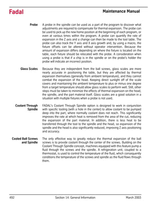 Fadal Part General Information - Maintenance Manual | PDF