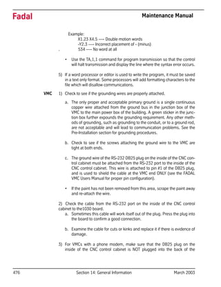 Fadal Part General Information - Maintenance Manual | PDF | Physics | Science