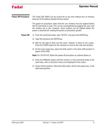 Fadal power on off - operator manual | PDF | Operating Systems ...