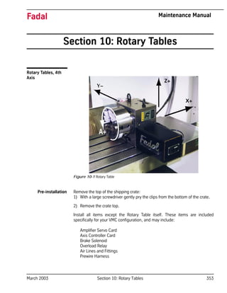 Fadal Rotary Tables - Maintenance Manual ITSCNC | PDF
