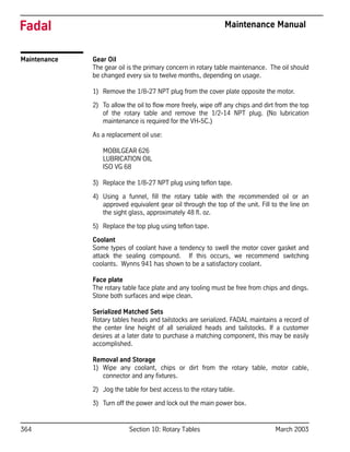 Fadal Rotary Tables - Maintenance Manual ITSCNC | PDF