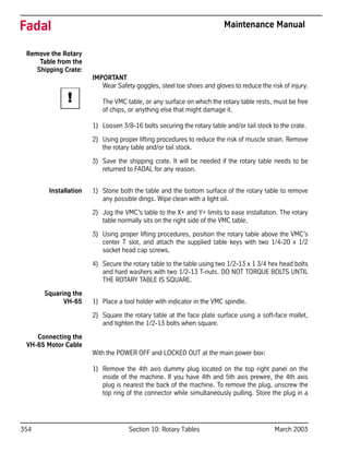 Fadal Rotary Tables - Maintenance Manual ITSCNC | PDF