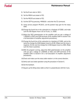 Fadal Rotary Tables - Maintenance Manual ITSCNC | PDF