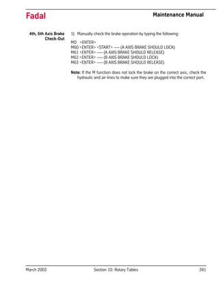 Fadal Rotary Tables - Maintenance Manual ITSCNC | PDF
